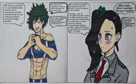 Dibujos de Mini cómic IzuMomo DekuMomo BNHA shipp Izumomo
