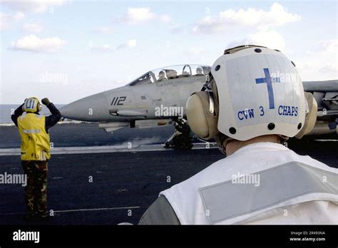US Navy Carrier Airwing Three CVW 3 Chaplain Stands Behind The Foul