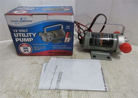 Pacific Hydrostar 12V Utility Pump 300 GPH Albrecht Auction Service