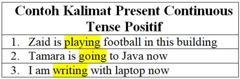 Contoh Kalimat Present Continuous Tense Positif Dan Artinya Khoiri