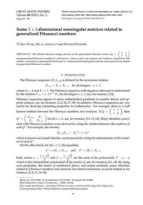 some 3×3 dimensional nonsingular matrices related to generalized fibonacci numbers