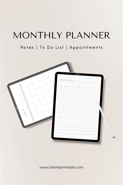 10 Best Printable Blank Monthly Calendar Templates In 2023 Digital