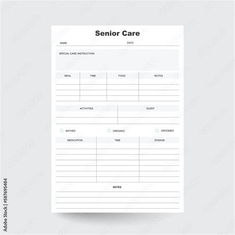 Senior Care Printable Caregiver Forms Caregiver Template Private