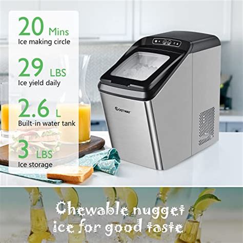 COSTWAY Nugget Ice Maker For Countertop Crazymos