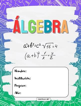 Ll Descargar Caratula Algebra Secundaria Imprimir
