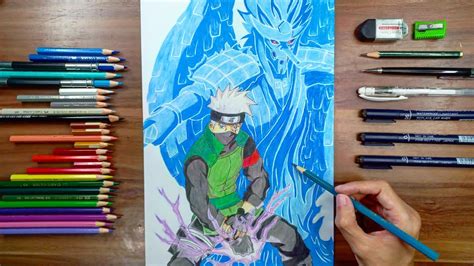 Drawing Kakashi Hatake And Perfect Susanoo Rokudaime Hokage Naruto
