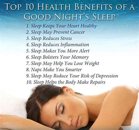 Top 10 Health Benefits Of A Good Night S Sleep Health Relaxation