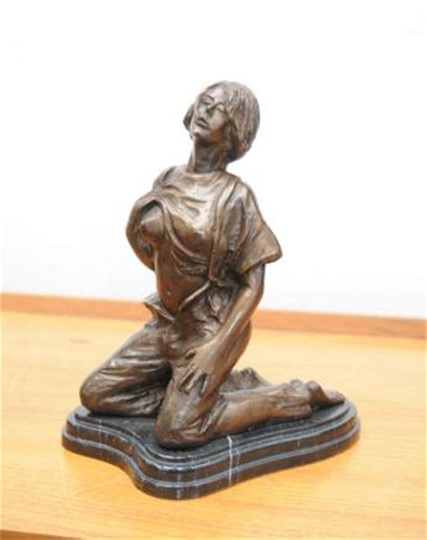 Bronze Erotic Lady Statue Stool Girl Sexy Figurine