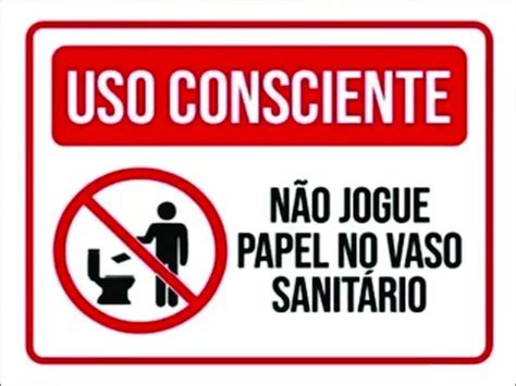 Placa Pvc Não Jogue Papel No Vaso Sanitário Ps 1 Mm Frete grátis