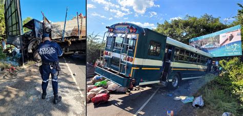 Grave accidente entre rastra y autobús deja un muerto y varios