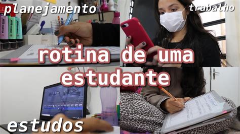 ROTINA DE UMA ESTUDANTE DURANTE 1 SEMANA Estudos Treino Prova De
