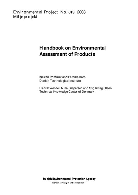 pdf handbook on environmental assessment of products stig olsen and henrik wenzel