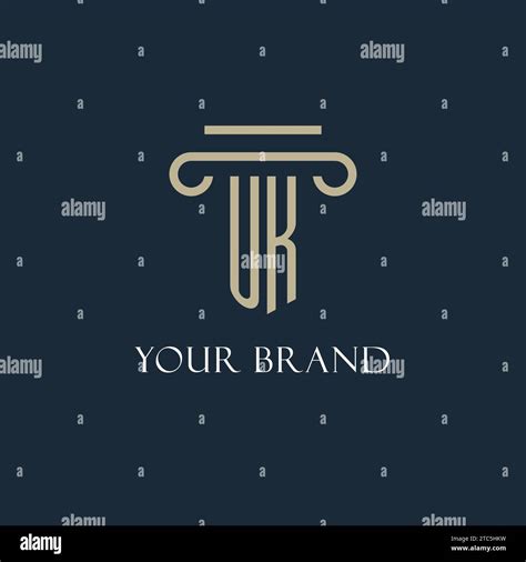 UK Initial Logo For Lawyer Law Firm Law Office With Pillar Icon