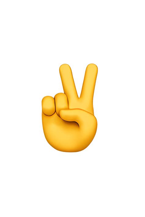 A Yellow Peace Sign With Two Fingers In The Shape Of A V On It S Left Hand