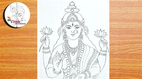 Maa Laxmi Drawing Goddess Laxmi Drawing Step By Step Laxmi Maa