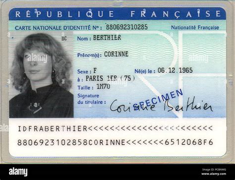 21 französische Identität Karte 1988 1994 Stockfotografie Alamy