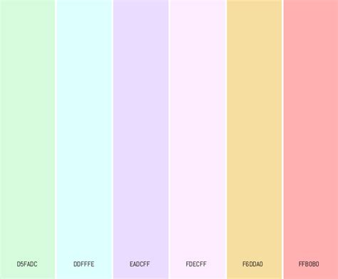 Colorful Joyous Smile Pastel Color Palettes
