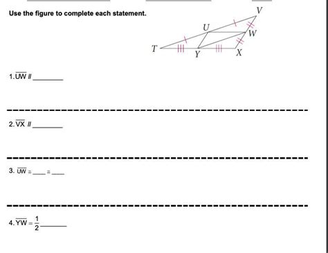 Use The Figure To Complete Each Statement 1 6 Pleaseee Help Will Give