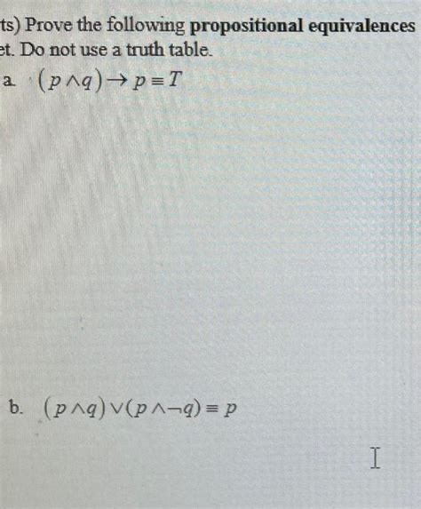 solved ts prove the following propositional equivalences