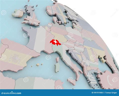 Kaart Van Zwitserland Met Vlag Stock Illustratie Illustration Of