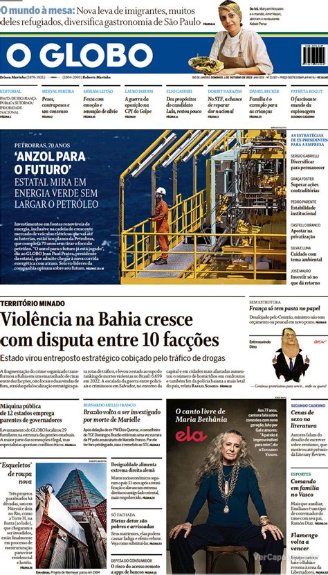 Capa O Globo Quarta De Fevereiro De