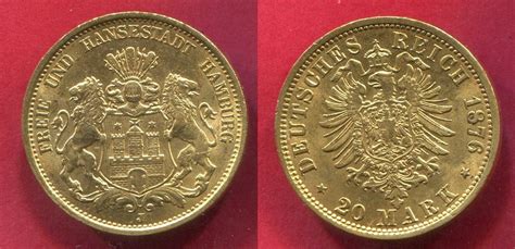 Deutschland Germany Kaiserreich Hamburg Mark Gold J Freie Und