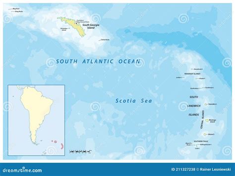 Mapa Vectorial De Las Islas Sandwich Del Sur Y Georgia Del Sur