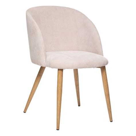 Chaise velours côtelé Céleste beige Atmosphera Le Dépôt Bailleul