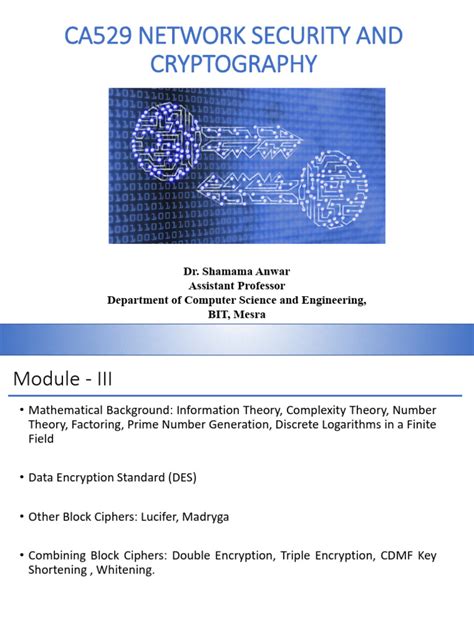 ca529 cns module 3 pdf cryptography time complexity