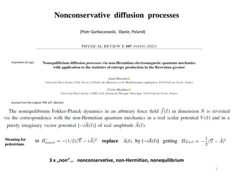 pdf nonconservative diffusion processes