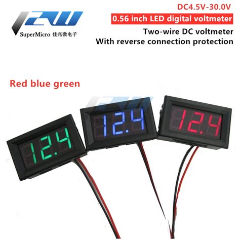Voltm Tre Num Rique DC 4 5V 30V M Tre De Panneau De Tension Rouge Bleu
