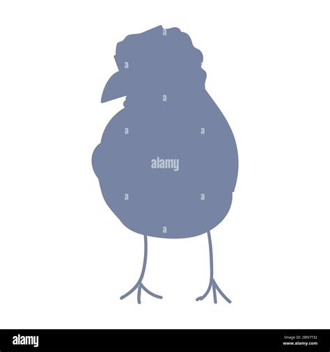 Cute French Farmhouse Baby Chick Silhouette Vector Clipart Hand Drawn