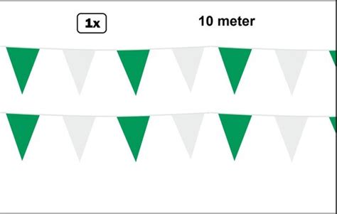 Vlaggenlijn Groen Wit 10 Meter Meerkleurig Vlaglijn Festival