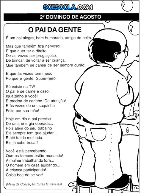 Poema para o dia dos pais desenho para colorir SÓ ESCOLA