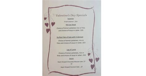 Valentine S Day Specials At Opa Grill In Kenilworth Kenilworth NJ