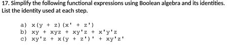 solved simplify the following functional expressions using