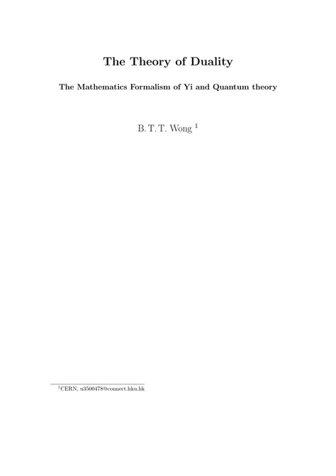 pdf the theory of duality