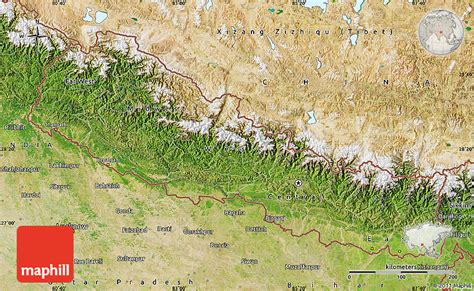 Large Detailed Satellite Map Of Nepal Nepal Asia Mapsland Maps Images