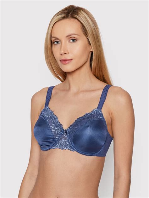 Triumph Biustonosz z fiszbiną Ladyform Soft 10166306 Granatowy Modivo pl