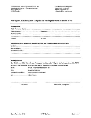 Ausf Llbar Online Zahnaerzte In Sachsen Antrag Auf Aus Bung Der T