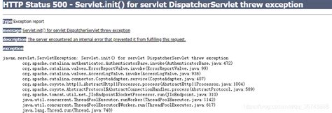初学springmvc报错 it for servlet dispatcherservlet threw exception it for