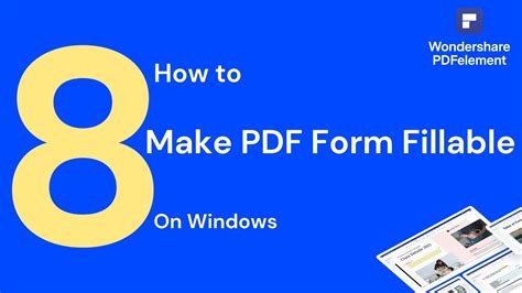 how to make pdf form fillable on windows pdfelement 8 youtube