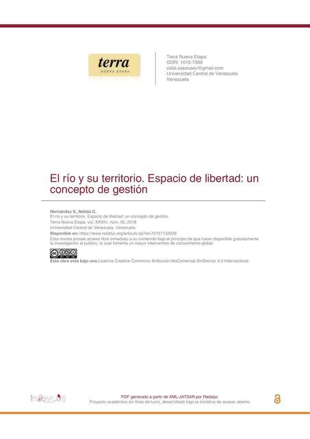 El río y su territorio Espacio de libertad un concepto de gestion