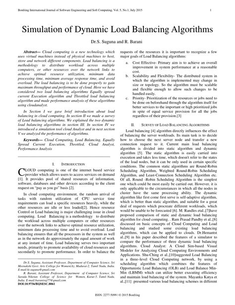 pdf simulation of dynamic load balancing algorithms