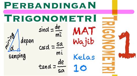 Perbandingan Trigonometri Trigonometri Matematika Wajib Kelas