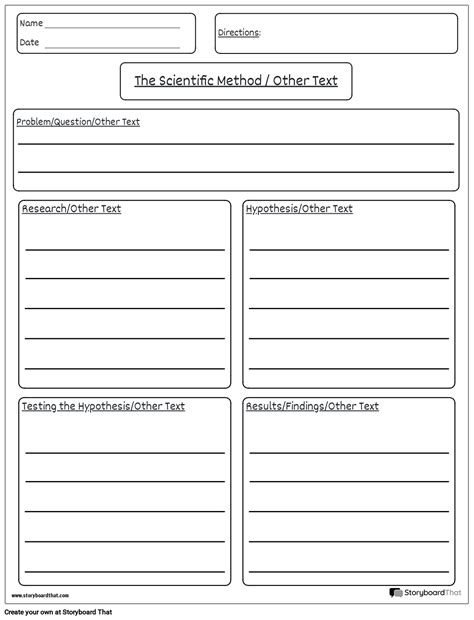 Scientific Method Portrait BW 1 Storyboard By Worksheet Templates