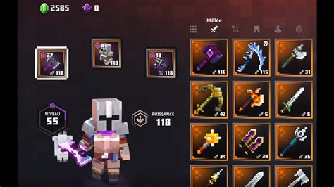 Tuto minecraft dungeons bien choisir ses armes artéfacts et