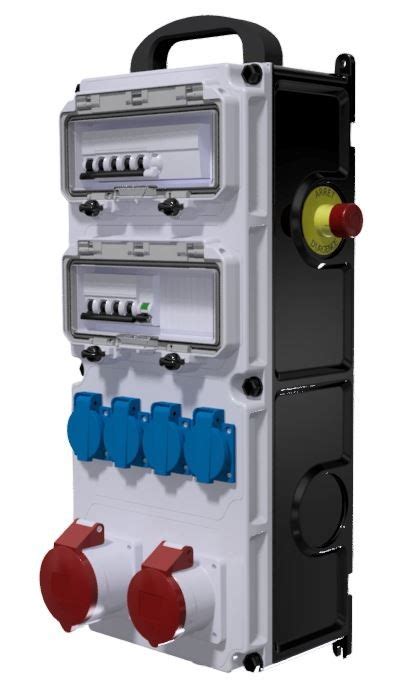 COFFRET DE CHANTIER Disj Diff 4P 32A 30mA AU 4PC NF 1PC 32A 3P