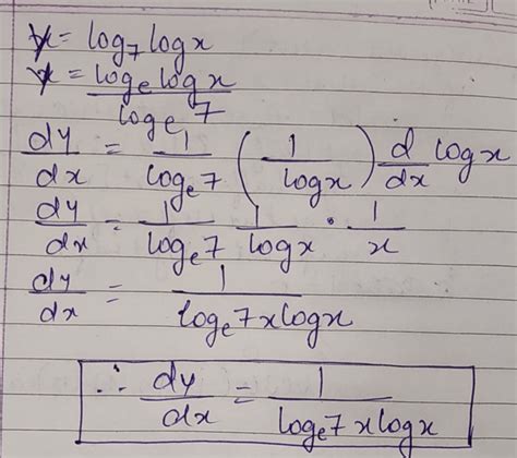 if y log7 log x find dydx