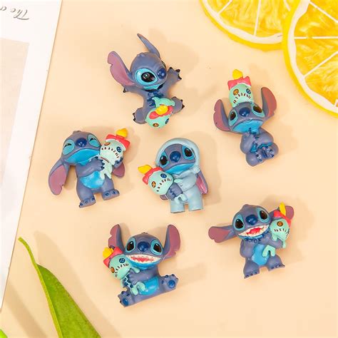 6pcs Lot Lilo And Stitch Scrump Cartoon PVC Action Figure Collection